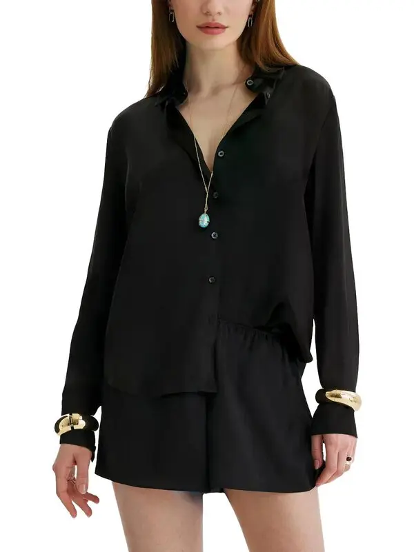 FRAMBOISE Fremont Silk Shirt - Black