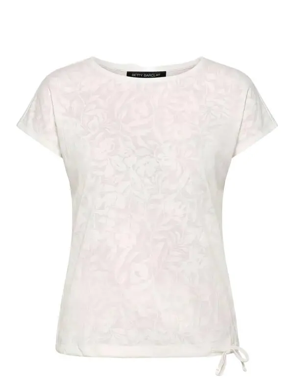 BETTY BARCLAY Floral Print Burnout T-shirt - White