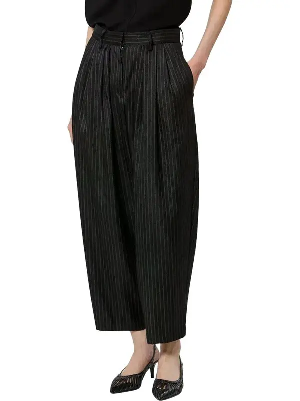 Isabel Marant Étoile Janice Pinstripe Carrot Fit Pants - Black