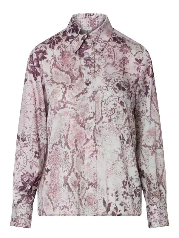 Liu Jo Printed Twill Shirt - Pink