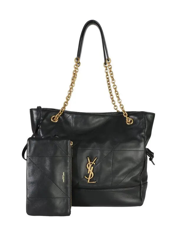 Saint Laurent Quilted Lambskin Jamie Shopping Tote - Black