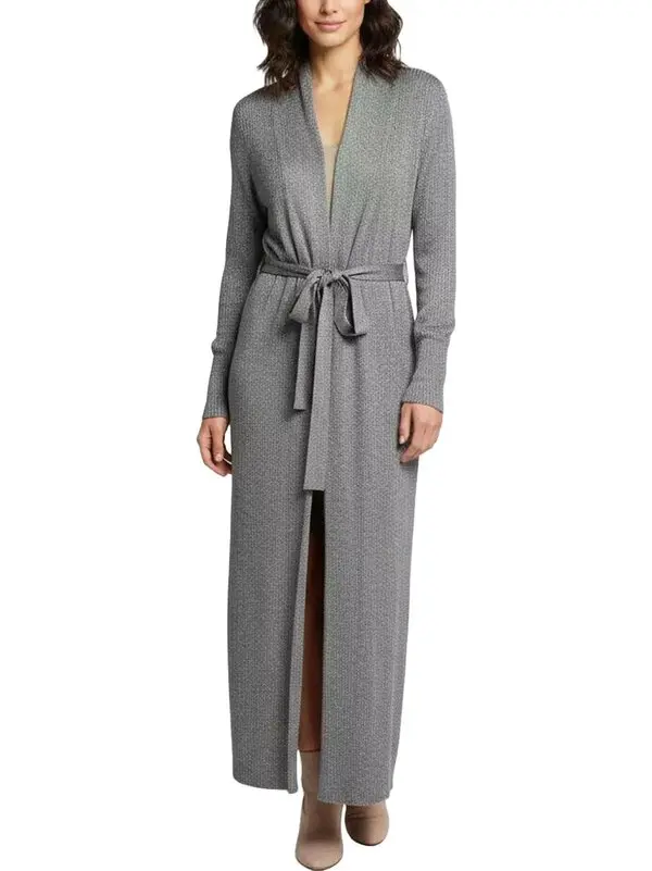 Balenciaga V-neck Wrap-around Knit Maxi Dress - Grey