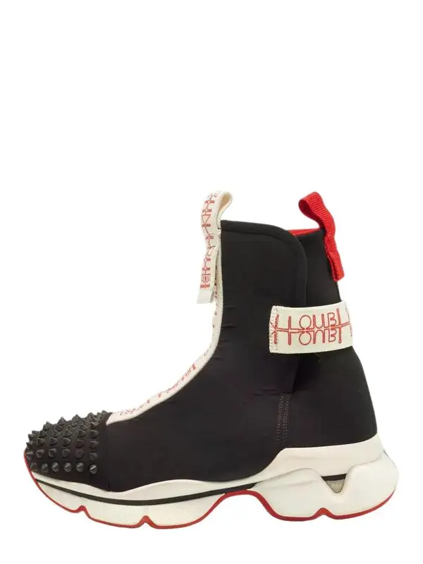 CHRISTIAN LOUBOUTIN Run Loubi High-top Sneakers With Stud Detailing - Black