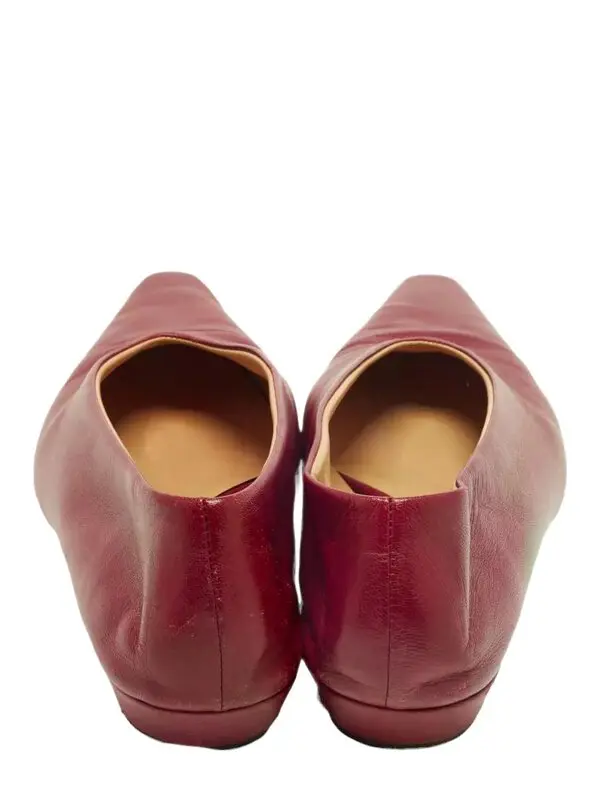 Bottega Veneta Burgundy Leather Ballet Flats - Red