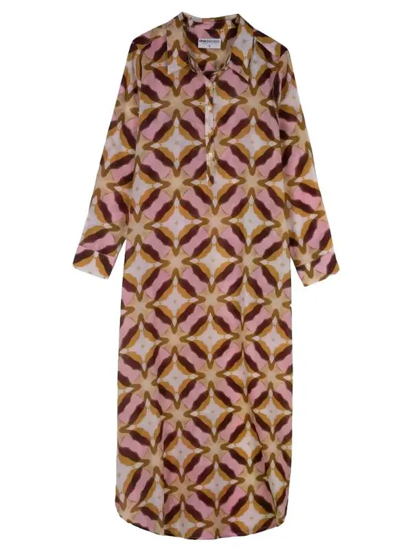 One Season Gilli Ikat-print Midi Dress - Pink