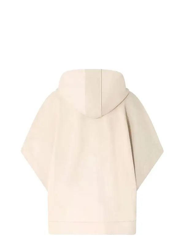 Pinko Short-sleeve Zip-up Hoodie With Chain Drawstrings - Neutrals
