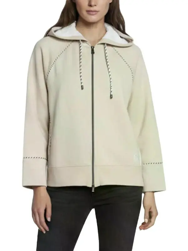 424 Bogner Logo Embroidered Zip-up Hoodie - Neutrals