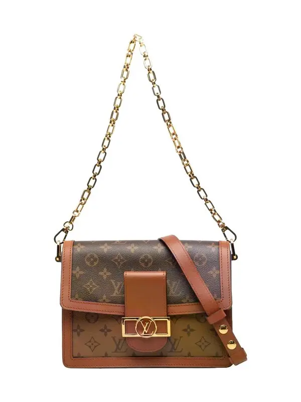 LOUIS VUITTON Monogram Reverse Dauphine Mm Satchel - Brown