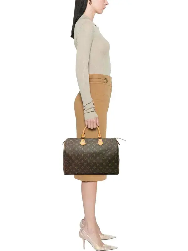 LOUIS VUITTON Monogram Speedy 35 Boston Bag - Brown