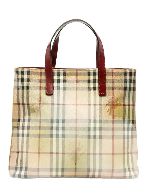 Burberry Haymarket Check Coated Canvas Tote Bag - Neutrals