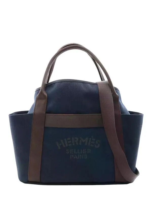 Hermès 2025 Toile Sac De Pansage Grooming Bag Satchel - Blue
