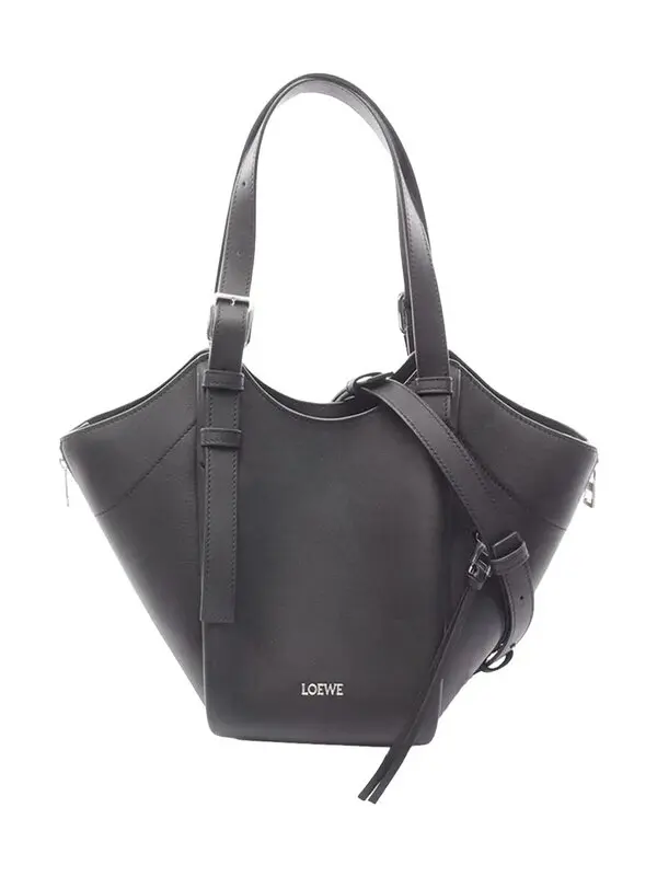 Loewe Leather Hammock Flip Bag Satchel - Black
