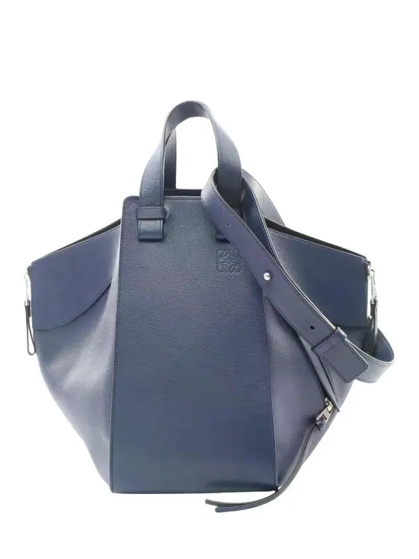 Loewe Medium Leather Hammock Satchel - Blue