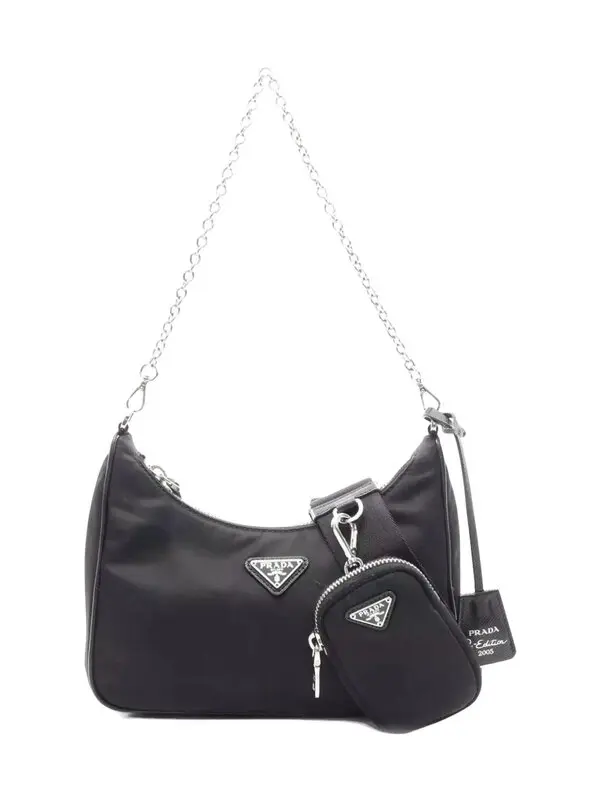 Prada Re-nylon Re Edition 2005 Satchel With Saffiano Trim - Black