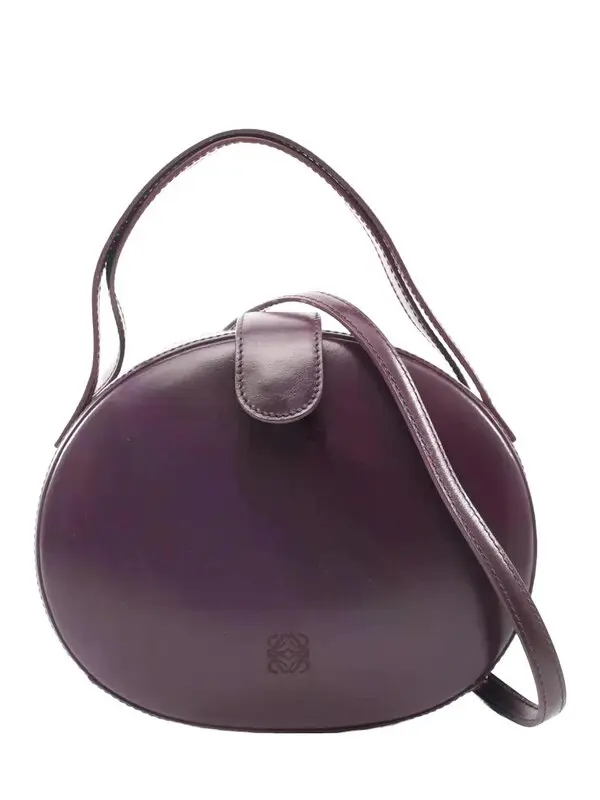 Loewe Anagram Leather Round Satchel - Purple