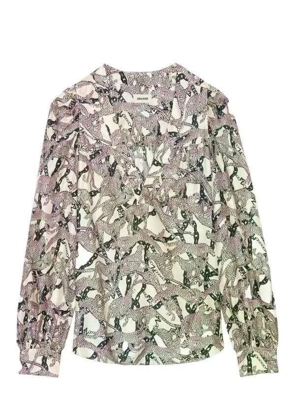 Zadig&Voltaire Telia Wild Chains Printed Silk Blouse - Neutrals
