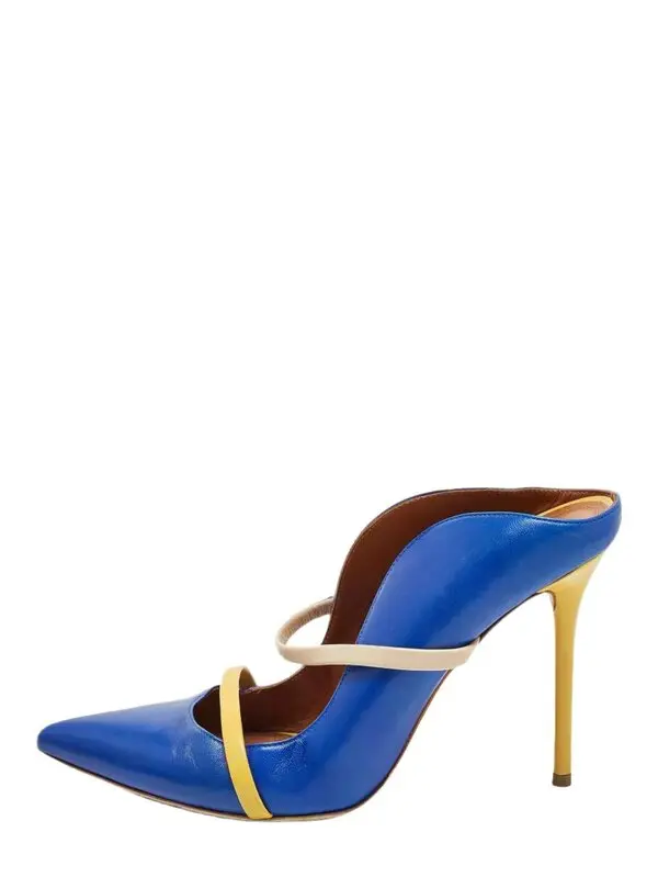 MALONE SOULIERS Maureen Leather Heeled Mules - Blue