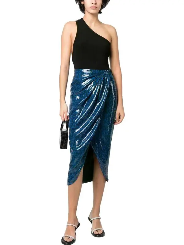 Zadig&Voltaire Jamelia Leopard-print Sequin-embellished Midi Skirt - Blue