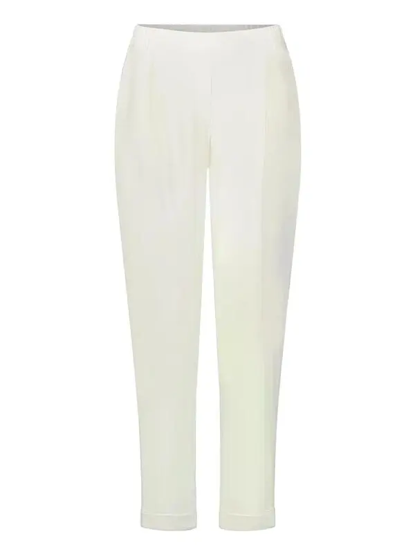 BETTY BARCLAY Elasticated Waistband Trousers With Turned-up Cuffs - White