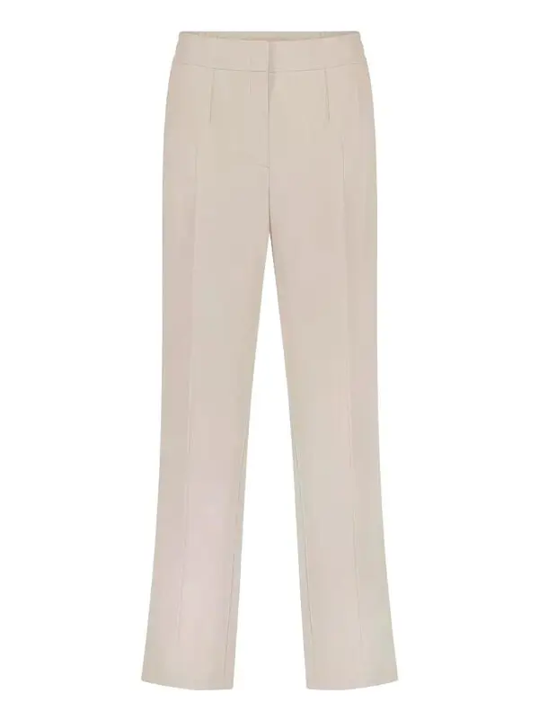 BETTY BARCLAY Pressed Crease Straight Leg Trousers - Neutrals