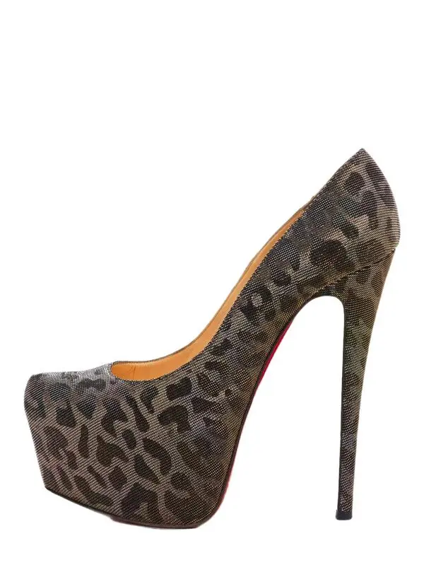 CHRISTIAN LOUBOUTIN Leopard-print Platform Stiletto Pumps - Brown