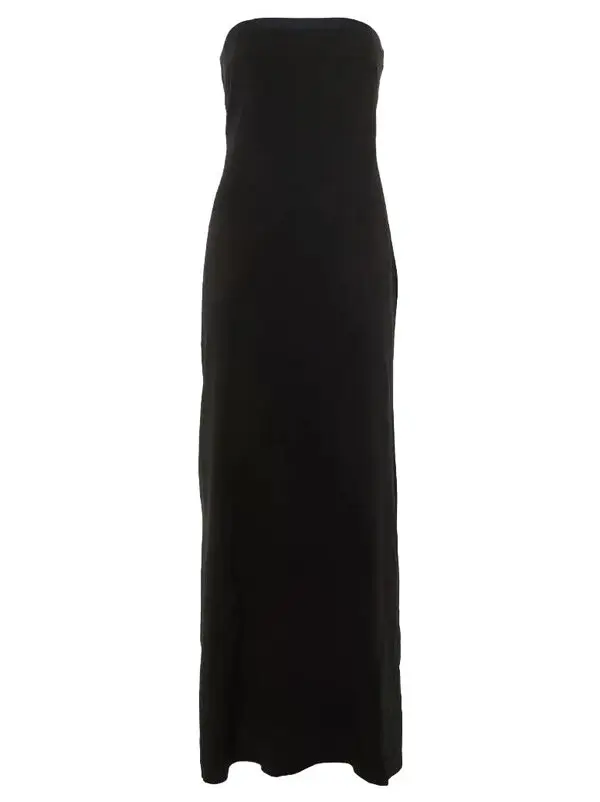 Paule Ka Crepe Strapless Maxi Dress With Bow Detail - Black