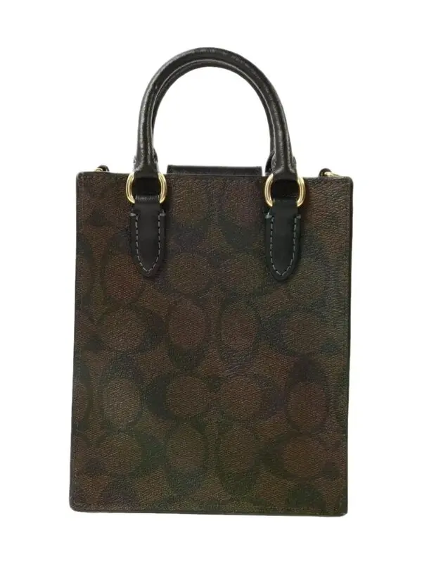 COACH VINTAGE Signature North South Mini Tote Bag - Brown