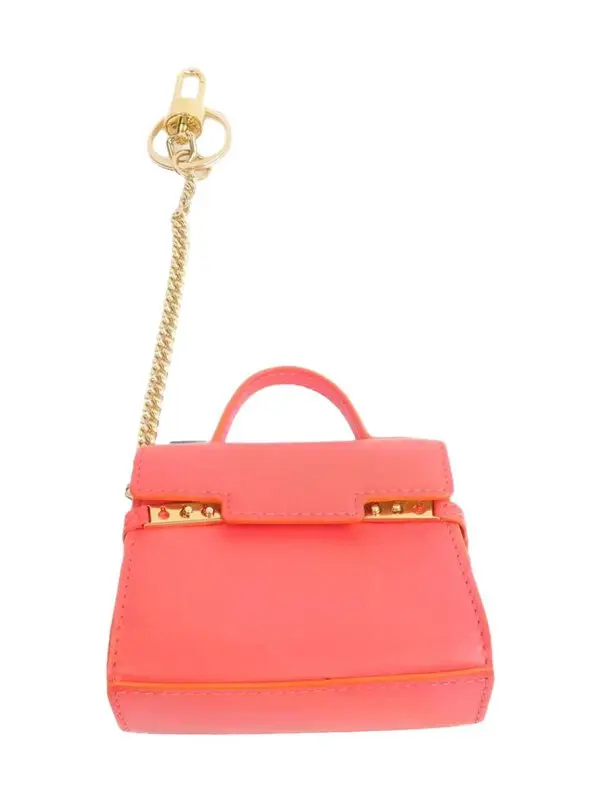 Delvaux Leather Tempete Bag Charm - Orange