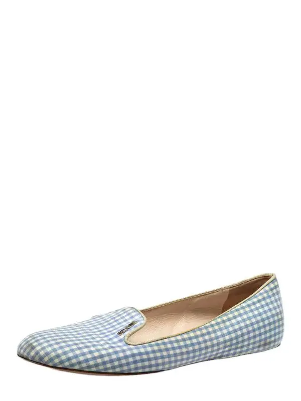 Prada Checked Canvas Loafers - Blue