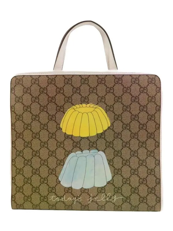 Gucci Gg Supreme Cat Print Tote Bag - Brown