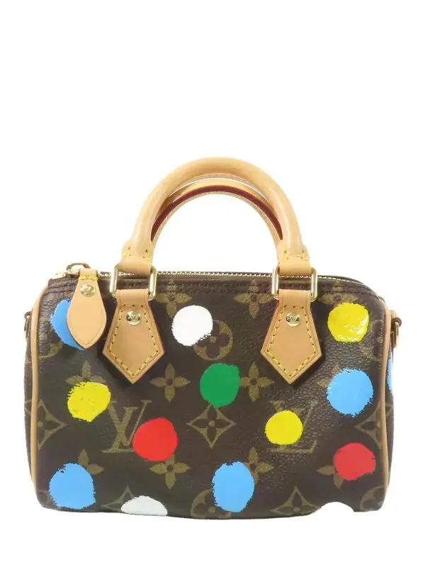 LOUIS VUITTON Monogram Canvas Painted-dot Print Nano Speedy Tote Bag - Brown