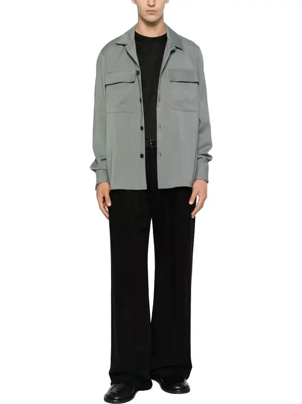 LOW BRAND Flap-pocket Shirt Jacket - Grey
