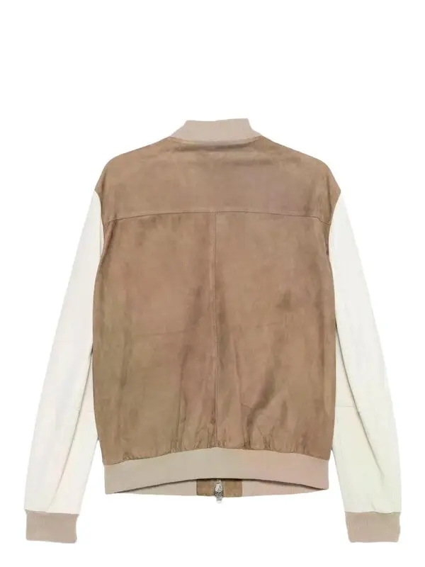 LOW BRAND Panelled Bomber Jacket - Brown