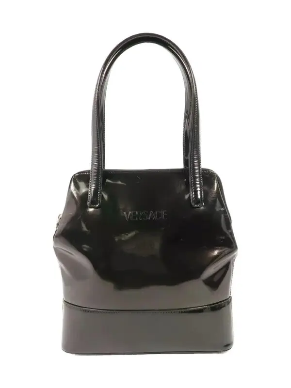 Versace Patent Leather Tote Bag - Black