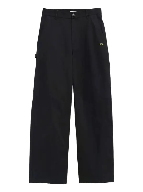 Loewe Anagram Embroidered Twill Trousers - Blue