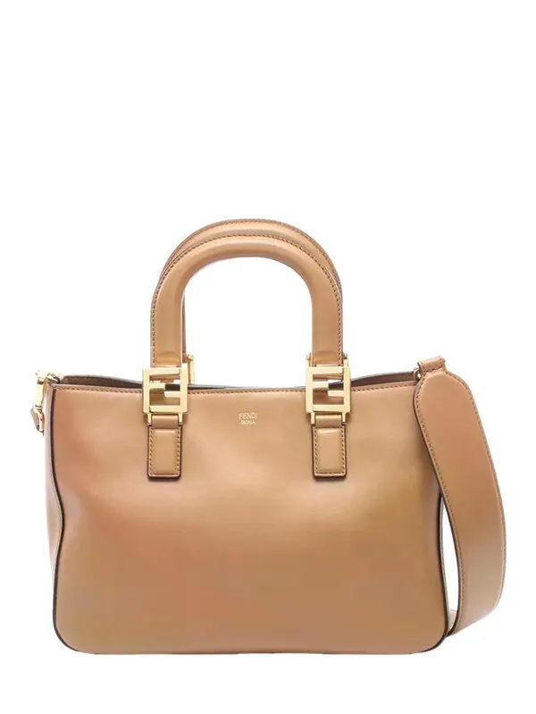Fendi Selleria Ff Leather Tote Satchel - Brown