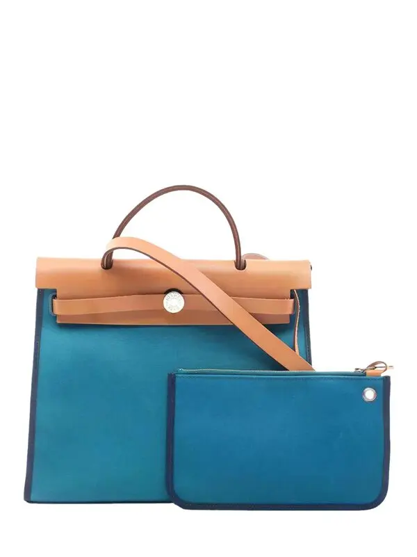 Hermès Toile Herbag Zip 31 Satchel - Blue