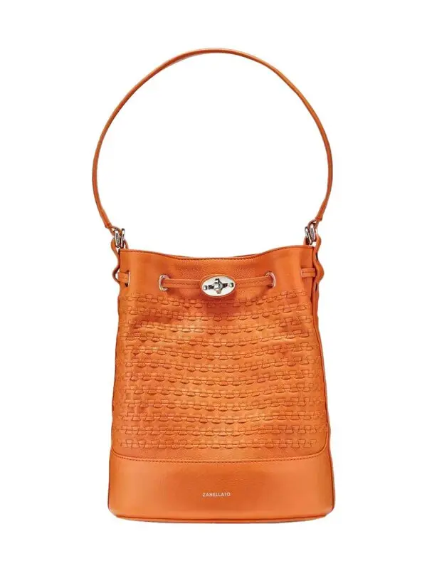 ZANELLATO Small Musiva Woven Design Bucket Bag - Orange