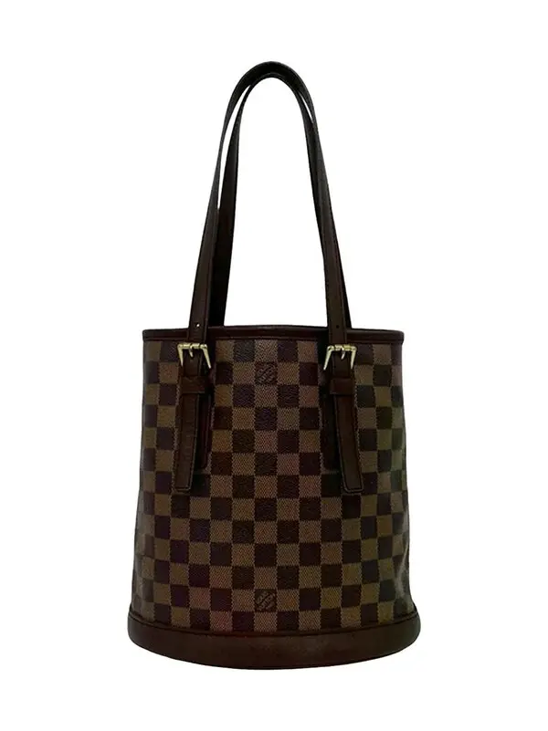 LOUIS VUITTON 2001 Damier Ebene Marais Bucket Bag - Brown