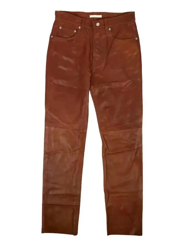 Helmut Lang Masc Hi Leather Trousers - Brown