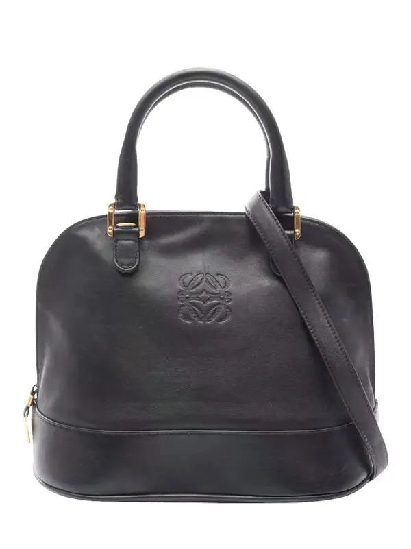 Loewe Leather Anagram Dome Satchel - Black