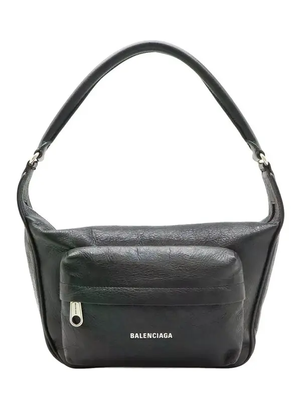 Balenciaga Medium Lambskin Arena Raver Shoulder Bag - Black