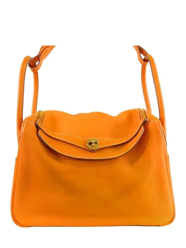 Hermès Clemence Leather Satchel - Orange