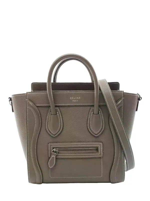 Celine Leather Luggage Tote Satchel - Brown
