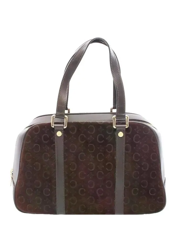Celine Macadam Suede Handbag - Brown
