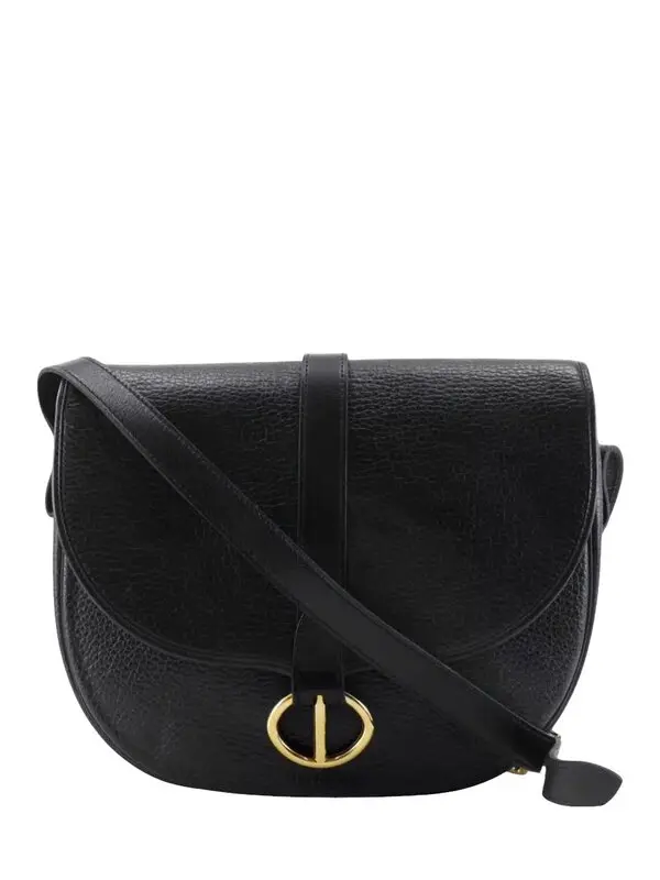 Dior Leather Flap Crossbody Bag - Black