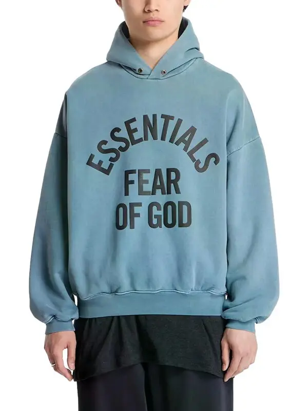 Fear Of God Logo-print Hoodie - Blue