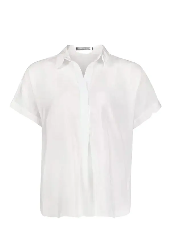 BETTY BARCLAY Short Sleeve Collared Blouse - White