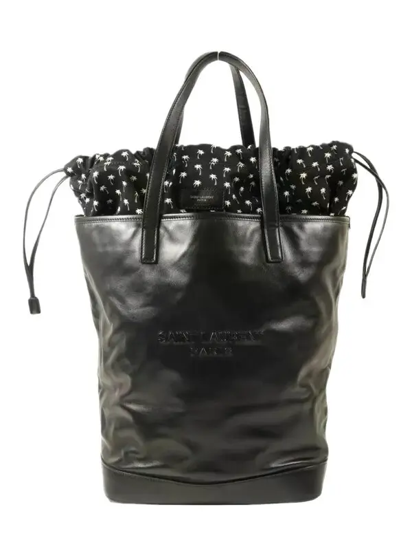 Saint Laurent Teddy Drawstring Tote Bag - Black