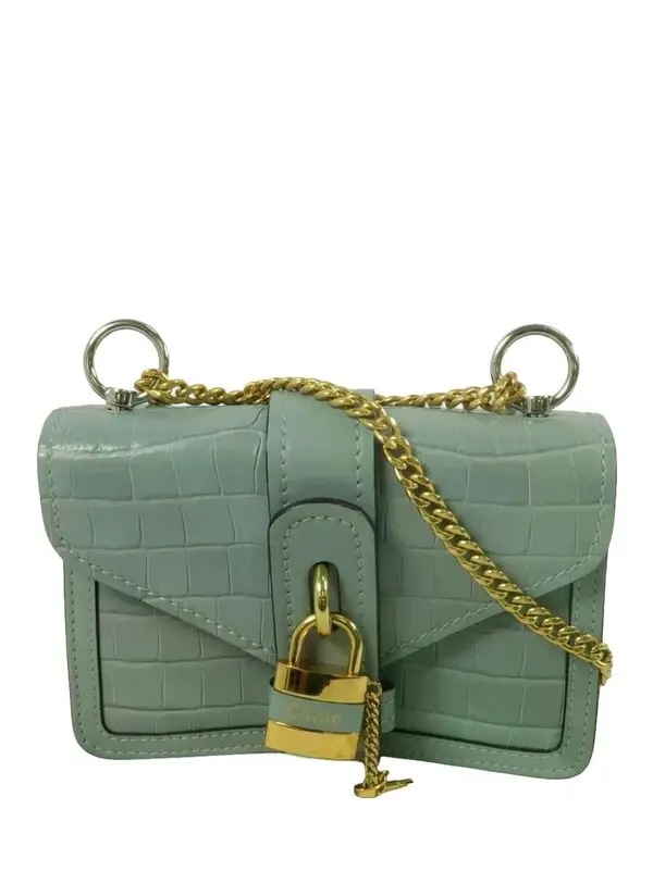 Chloé Aby Croc-effect Shoulder Bag - Blue